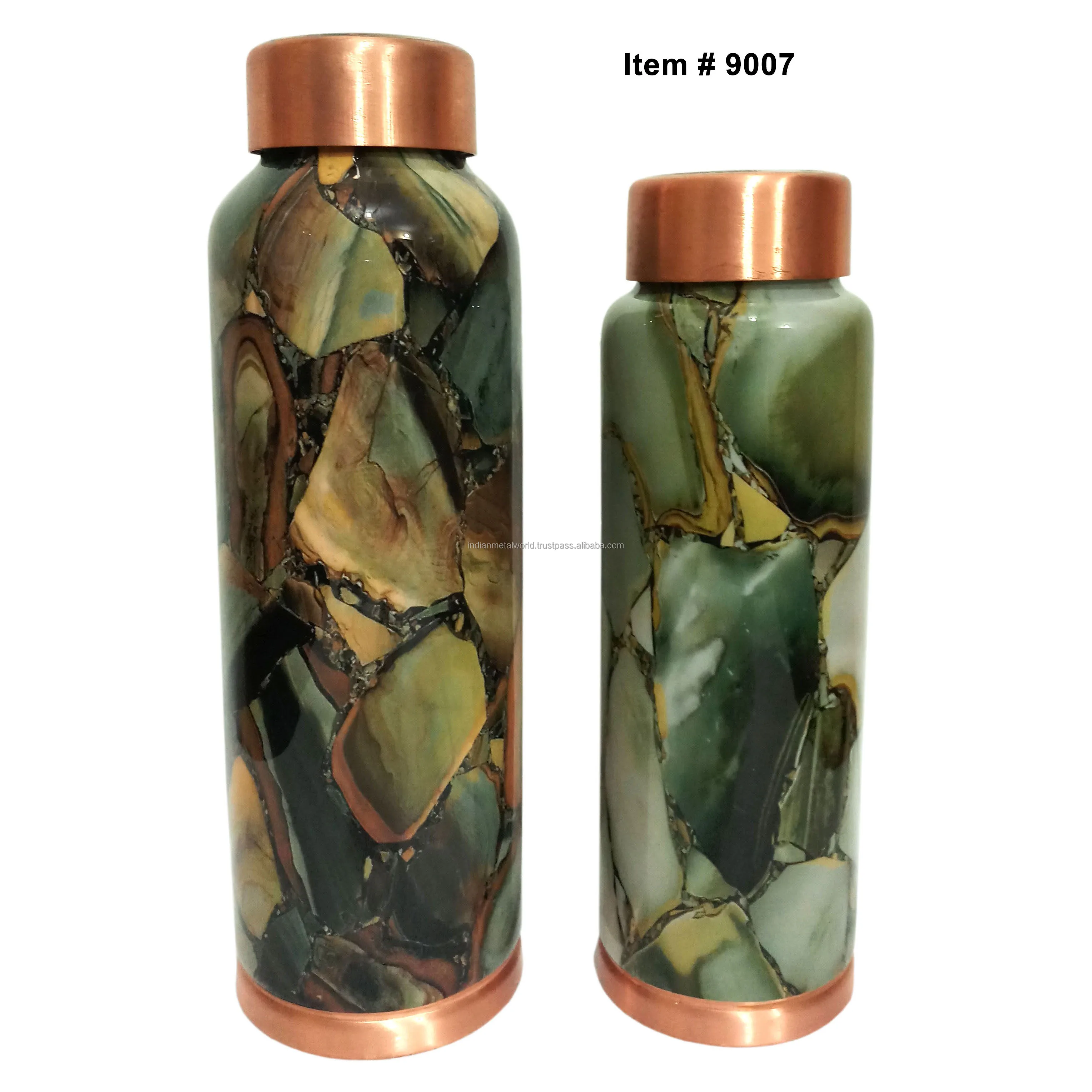 Customized copper water bottle hand painted pure copper drinkware water ...
