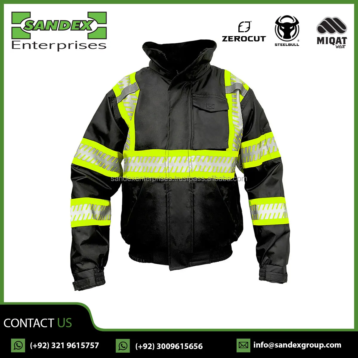 Men's Work Wear Safety Hi Vis Workwear Reflective Jacket Two Tone Hi ...