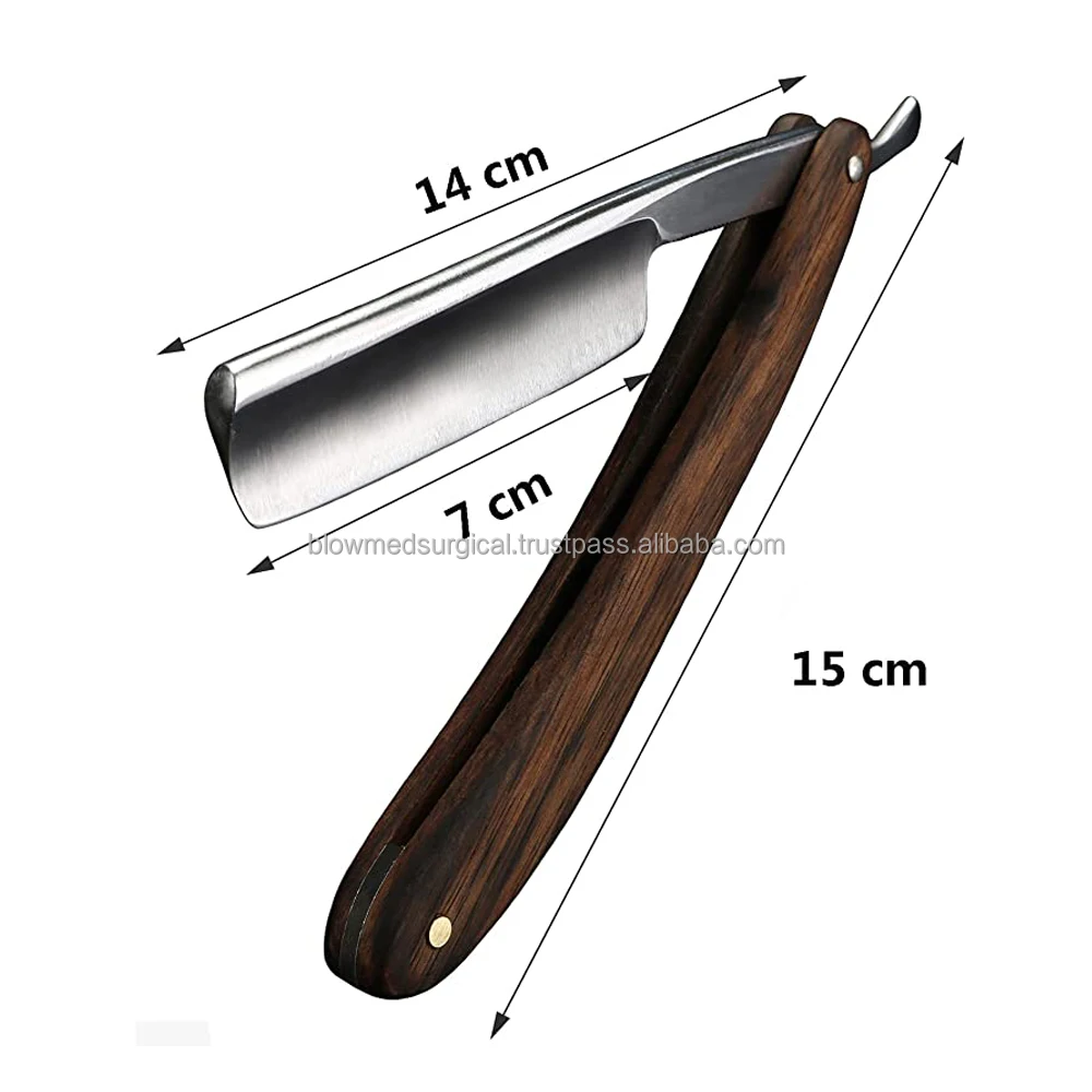 Top Quality Wooden Handle Straight Edge Razor For Men Stainless Steel ...