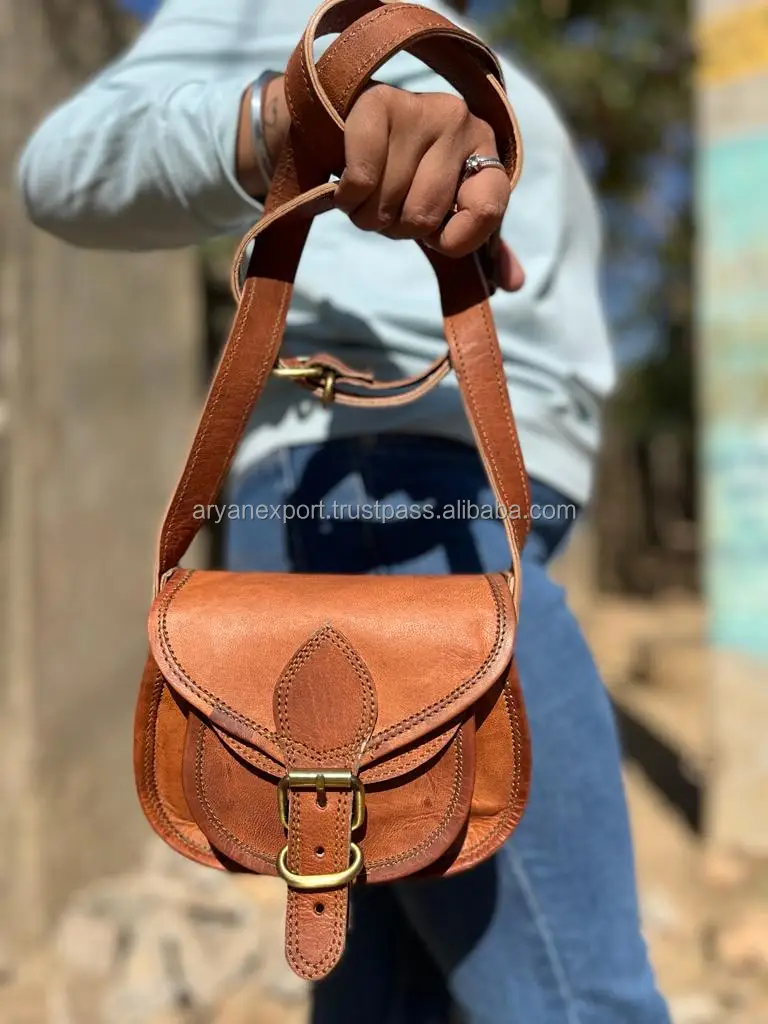Real Handmade Goat Leather Ladies Handbag Sling Bag - Buy Sling Bag ...