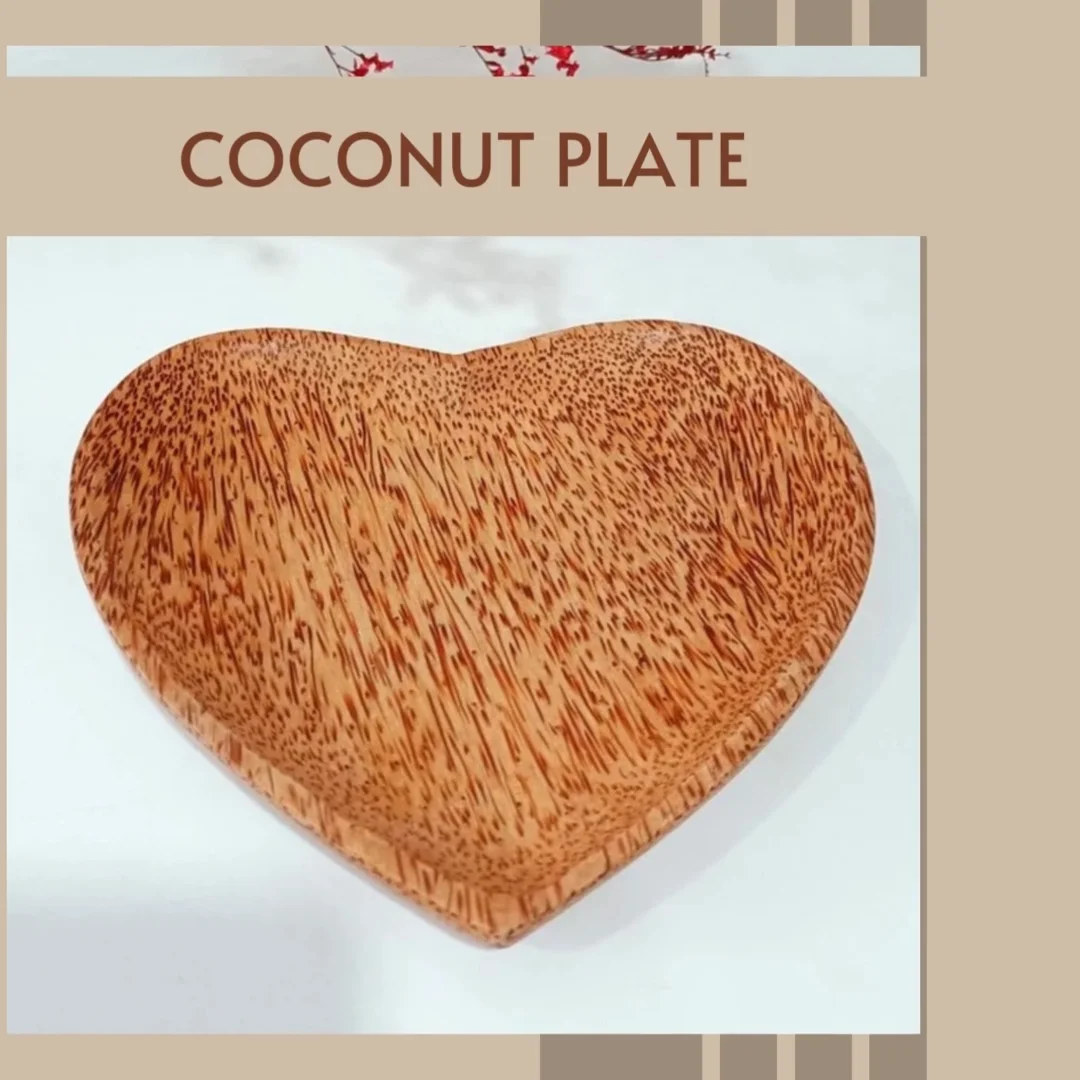 Natural Handmade Round Coconut Wooden Plates Food Serving Dishes From ...