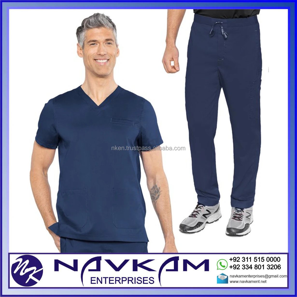 Fashion Men Stretch Dental Hospital Scrubs Uniform Sets Unisex Pharmacy ...