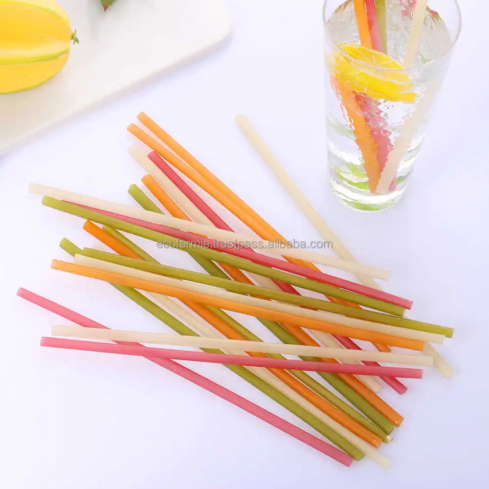 Edible Eco Friendly Biodegradable Rice Drinking Straws Natural Rice Flour Straw From Vietnam ...