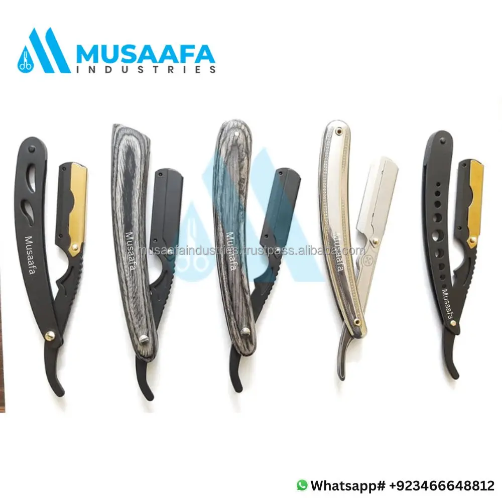 Premium Barber Supplies Professional Stainless Steel Wooden Handle ...