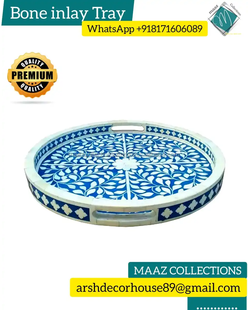 Mubhak Set Best Elegant Inlay Custom Bone Inlay Serving Tray/mother Of ...
