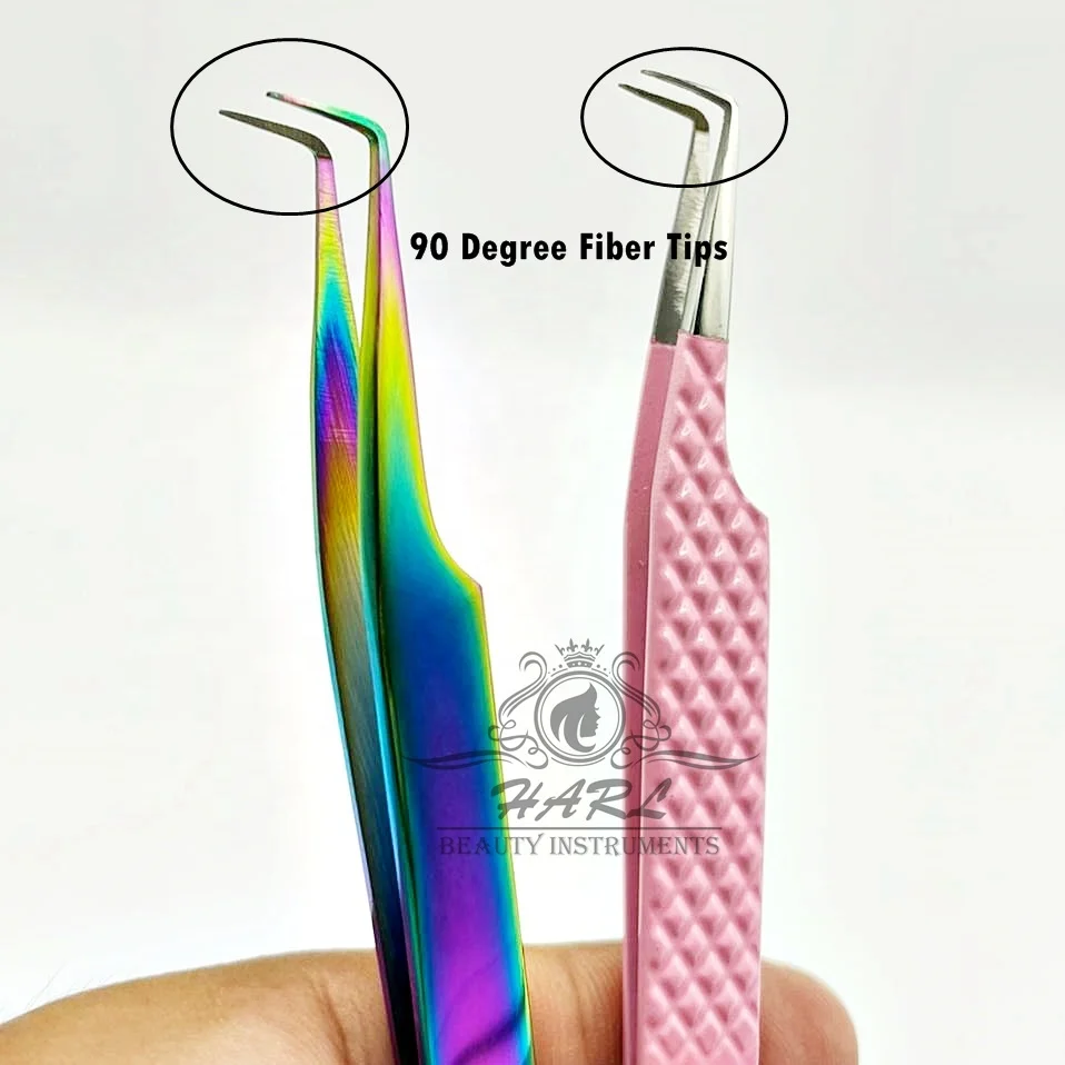 Nano Tweezers 90 Angle Eyelash Extension Tweezers Best Fiber Tips ...