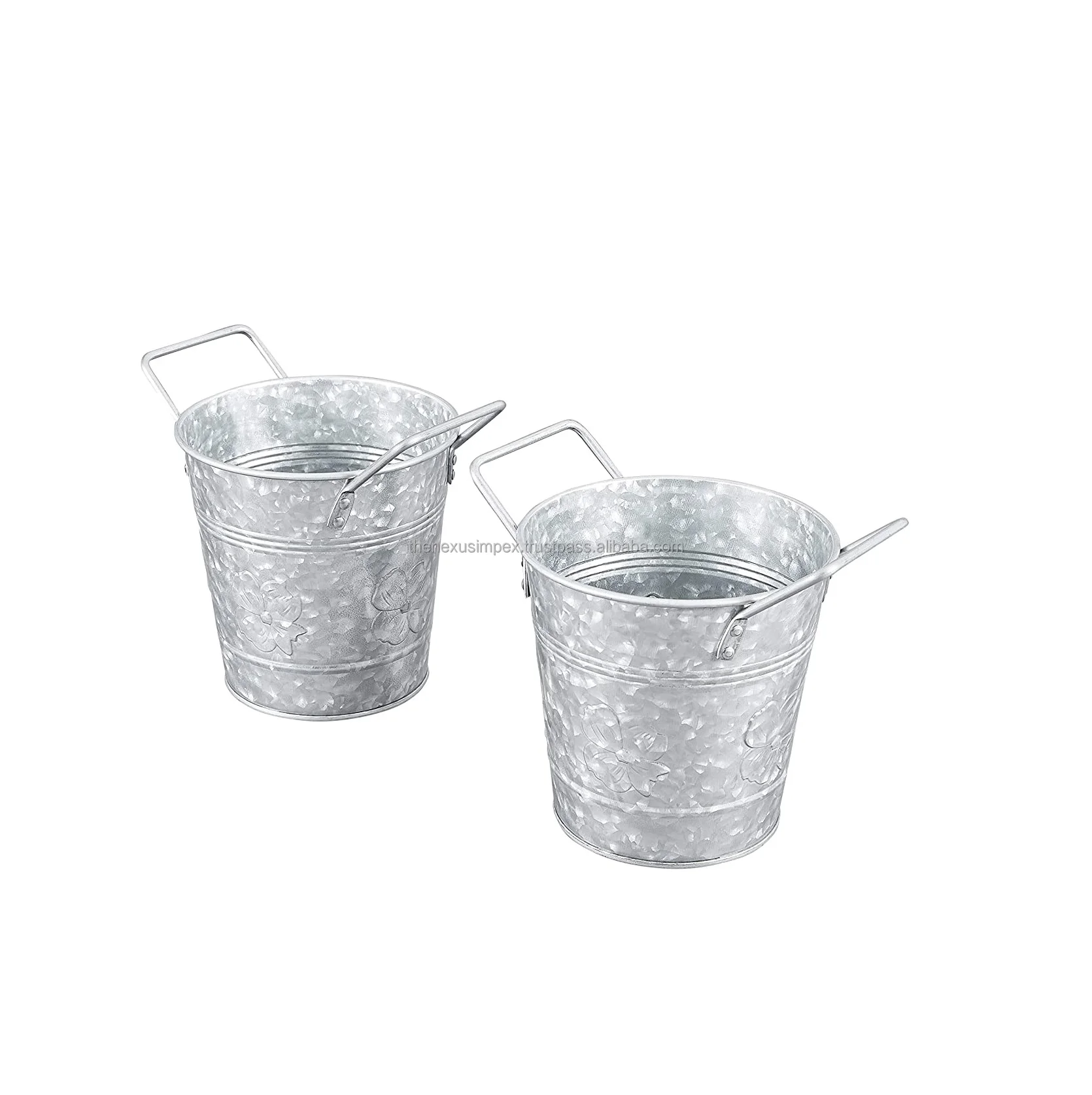 Galvanized Hanging Bucket In Rustic Finished New Galvanized Pots And ...