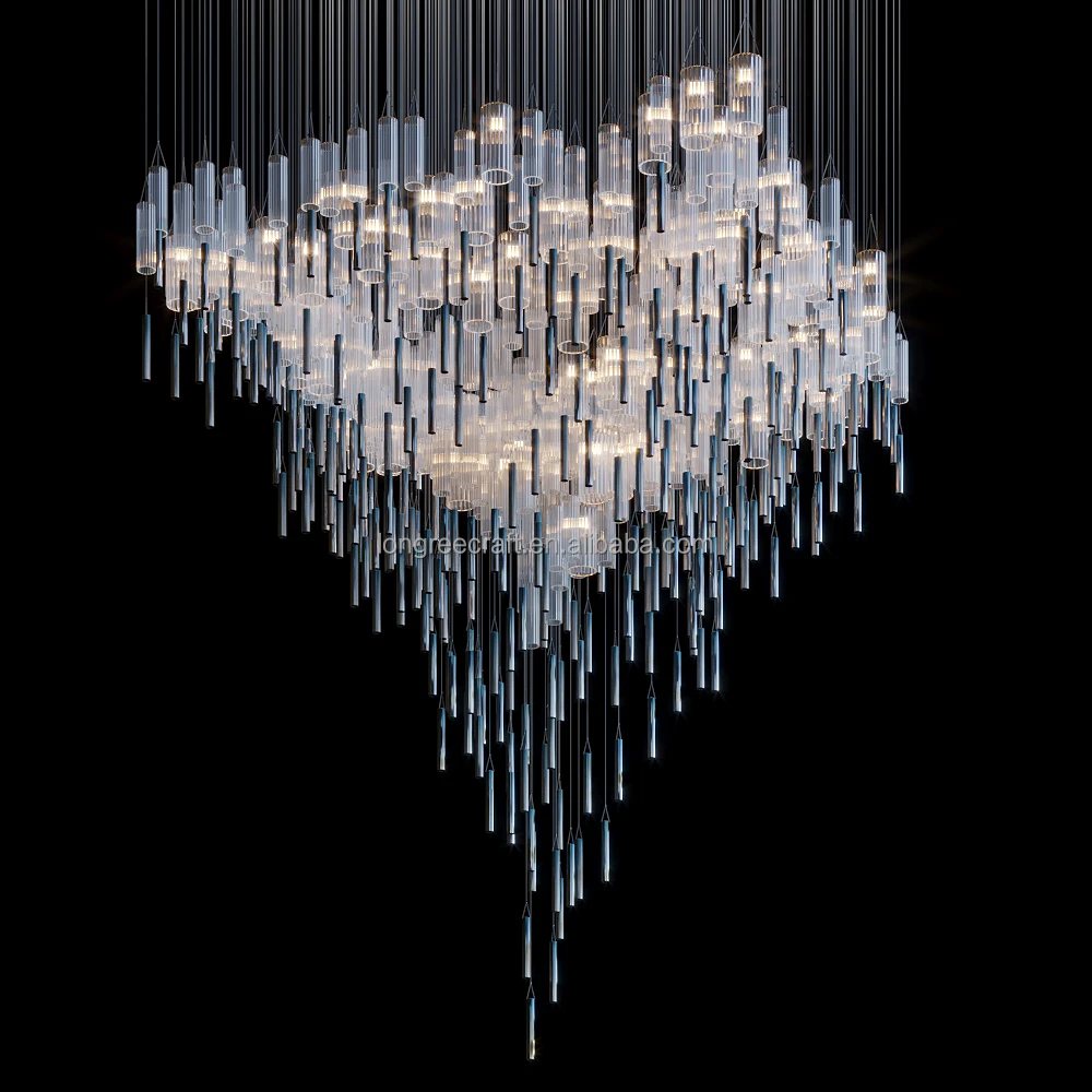 Modern Chandeliers Led Glass Tubes Unique Design Project Chandelier ...