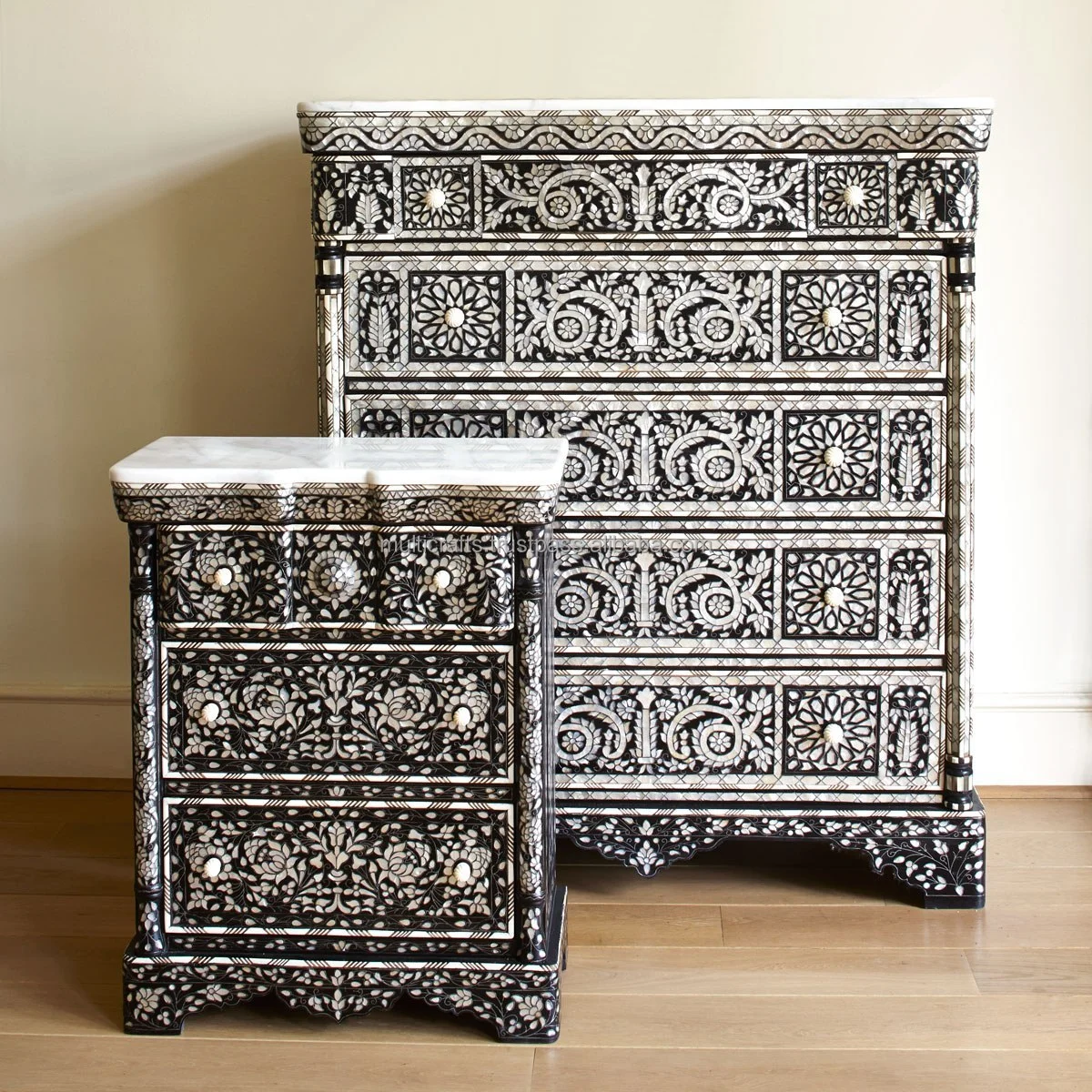 Customization Bone Inlay Drawer Chest Floral Drawer Multi Color Bone ...