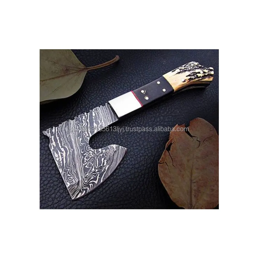 Custom Handmade Wooden Handle Damascus Steel Axes for Sale / Premium ...