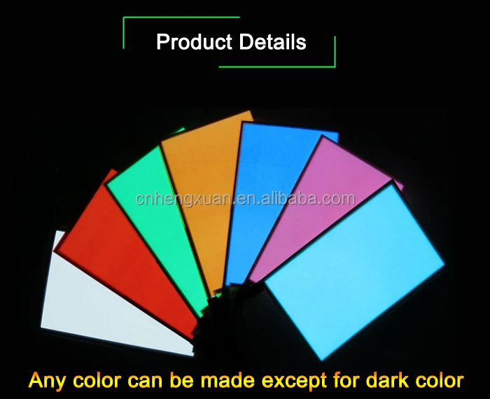 Customized Size High Brightness El Panel Light Electroluminescent Sheet ...