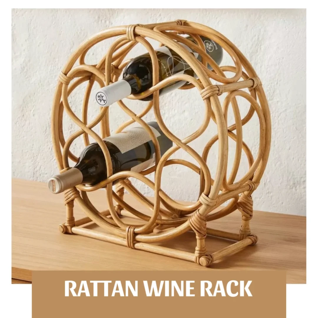 Round Bamboo Rattan Wine Bottle Holder Storage Shelf Racks Organizing ...