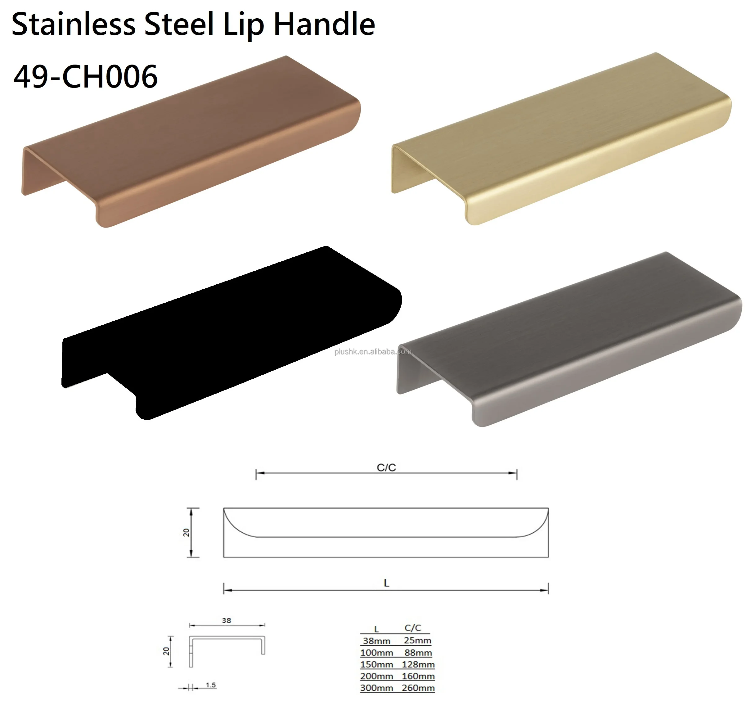 Stainless Steel Lip Pull Handle - Modern & Durable