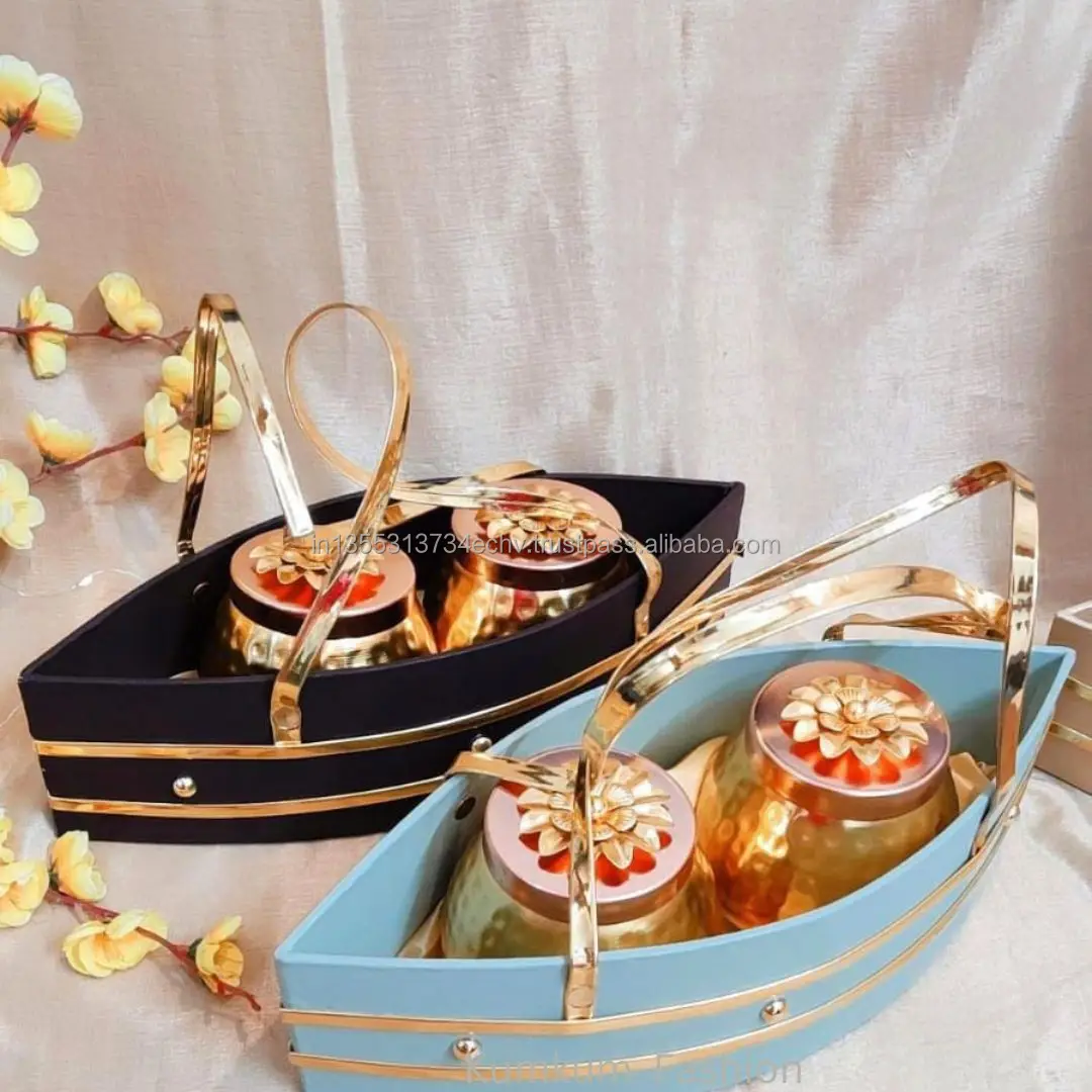 Golden Metal Gift Hamper Return Gift Jars For Wedding,Anniversary Gift ...