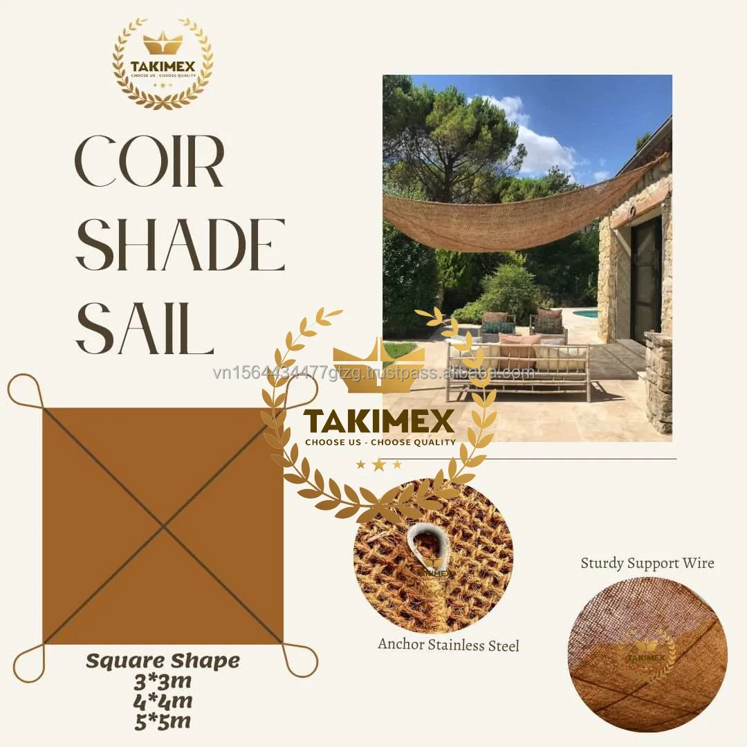 Coconut Fiber Shade Sails - Natural, Durable, and UV Protected