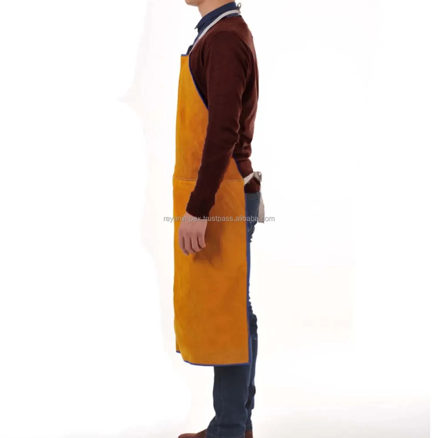 Cow Split Leather Welding Apron Heat Spark Flame Resistant Bbq ...