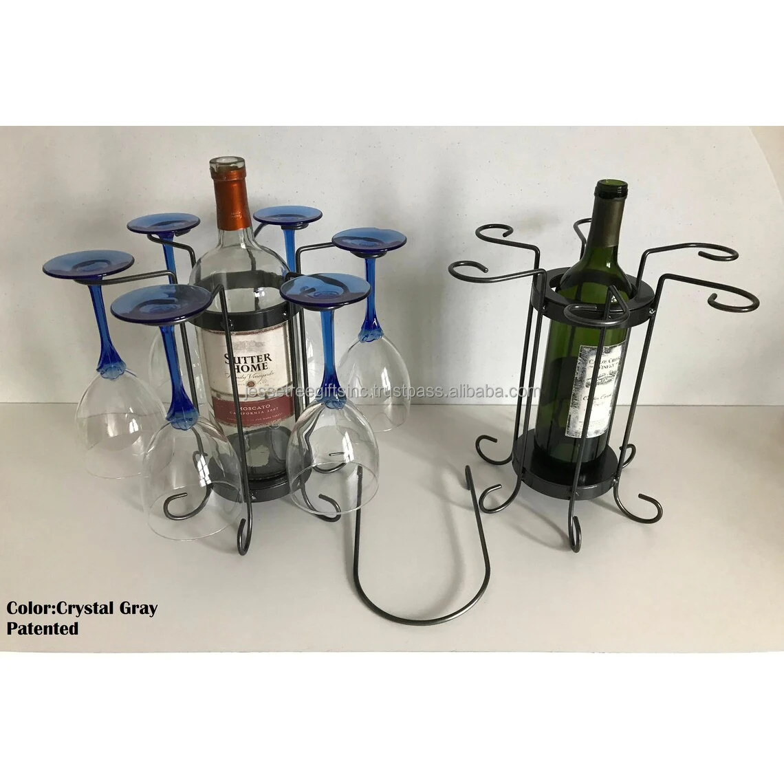 Metal Wire Wine Glass Tree With Nickel Plating Finishing Rectangular Shape Elegant Design High