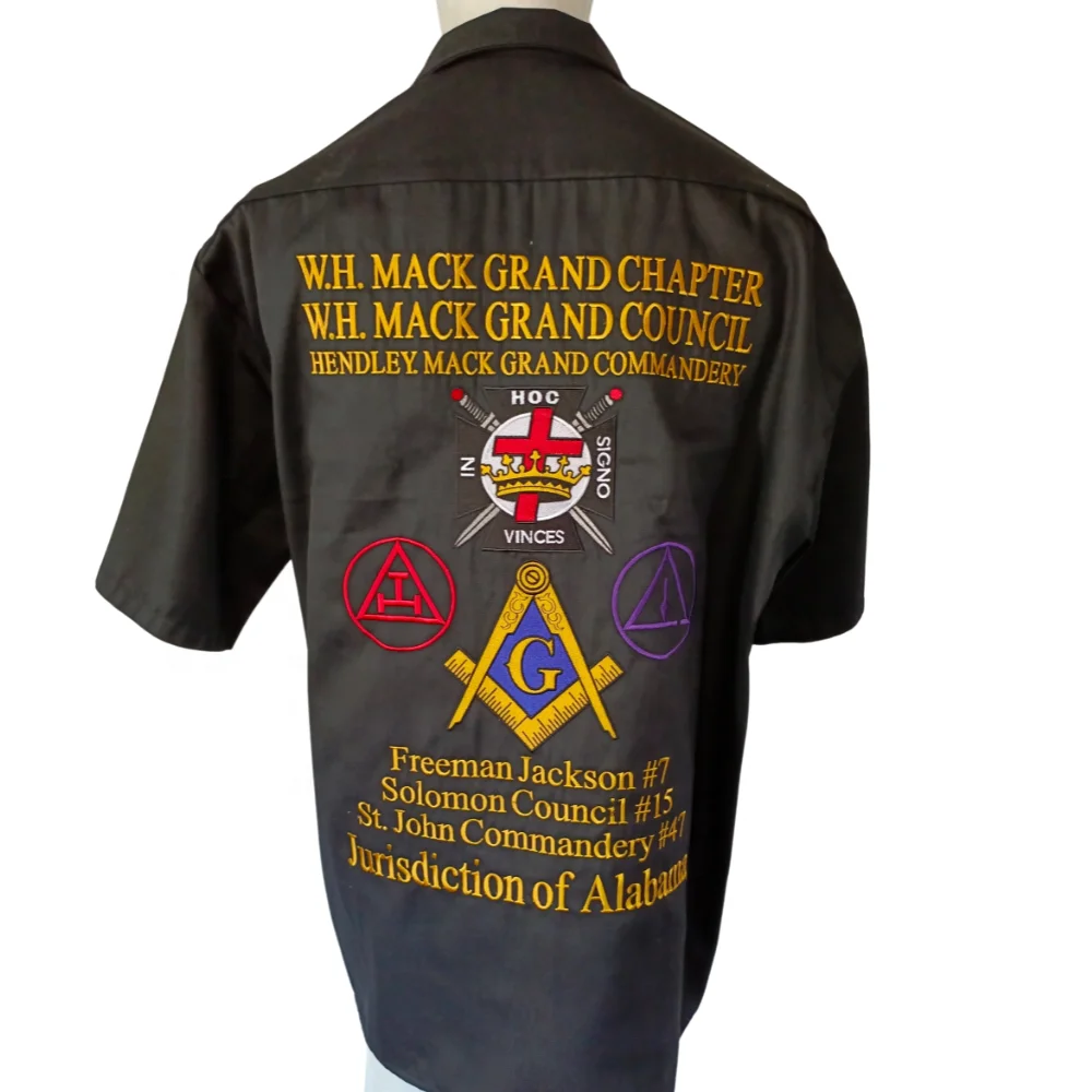 Customized Masonic Shirt With Embroidered Square And Compass And ...