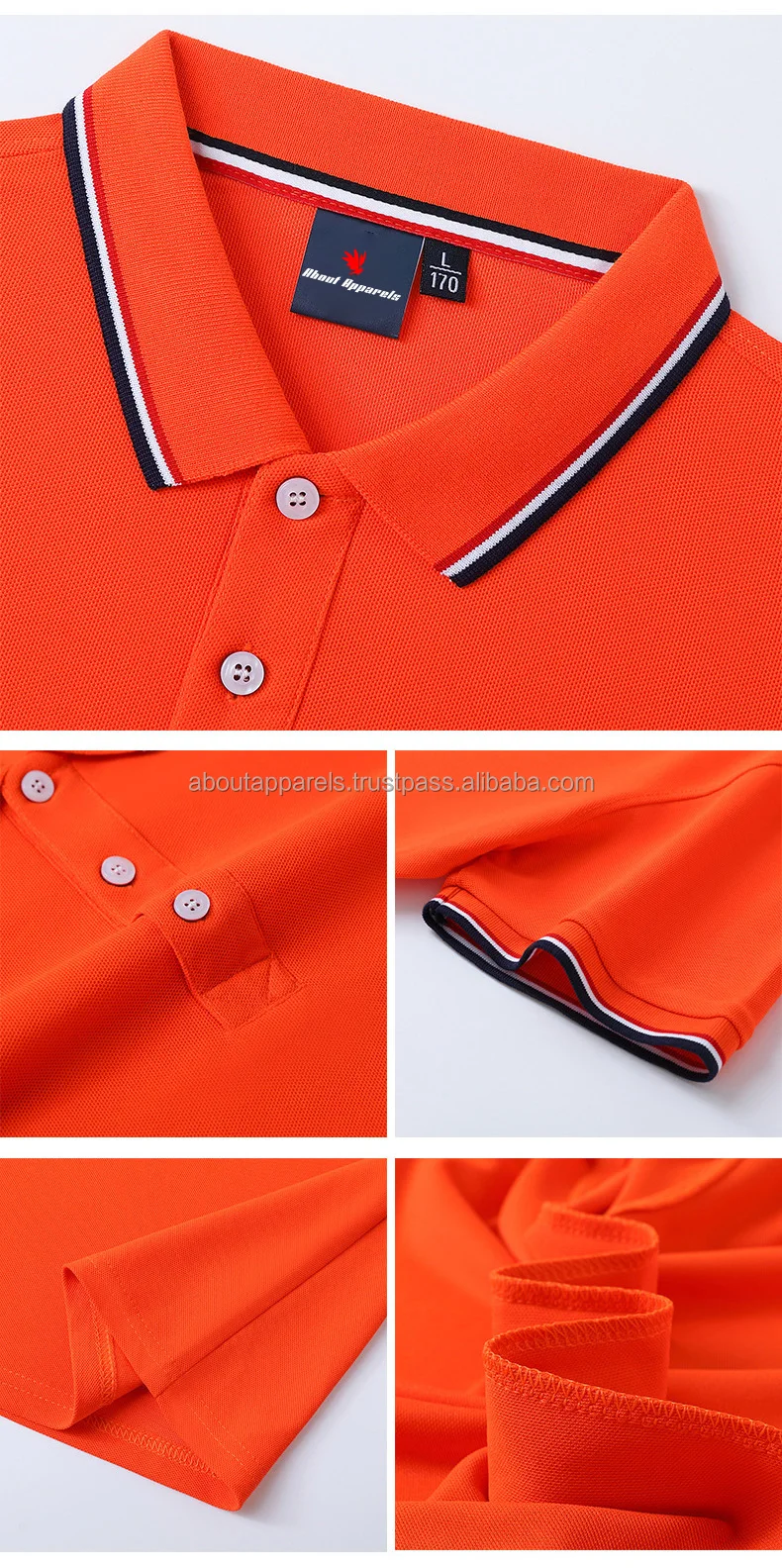 Bulk Custom Brand Polo Shirts Short Sleeve 100% Polyester Anti-pilling ...