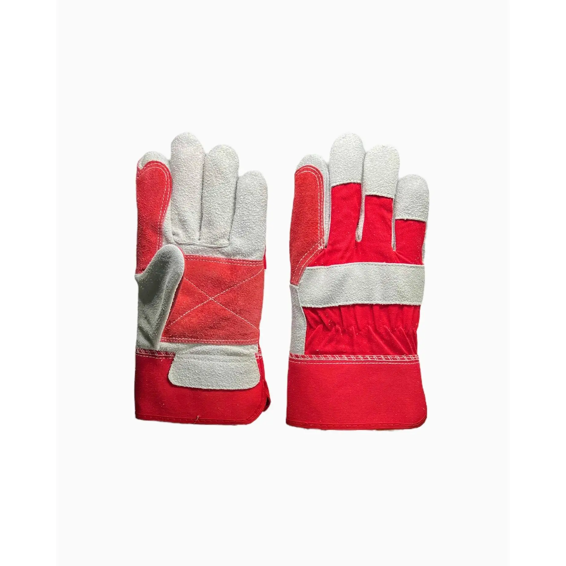 White split leather palm fore finger reinforced knuckle & vein guard ...