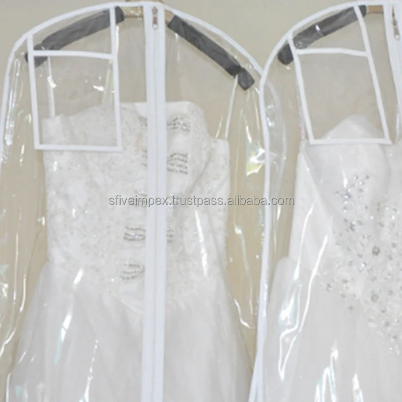 Pvc Wedding Dress Gown Cover Breathable Waterproof Transparent Clothes ...