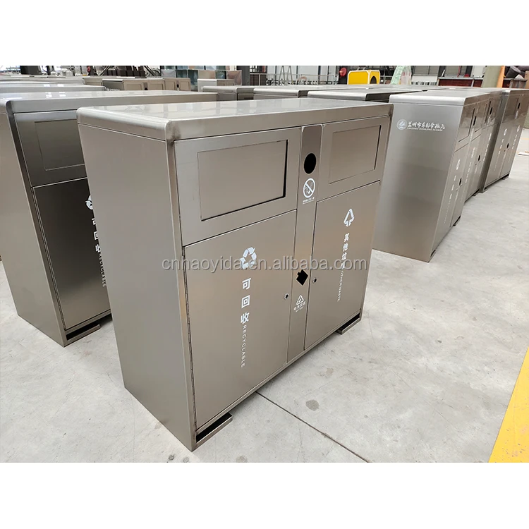 100L Outdoor Metal Garbage Waste Bin - Eco-Friendly & Durable