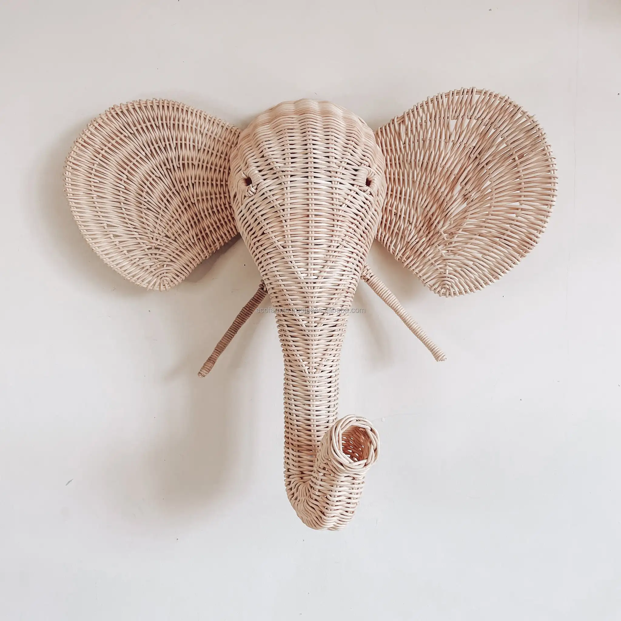 Jungle Animal Head Wall Hanging Rattan Woven Heads for Kids