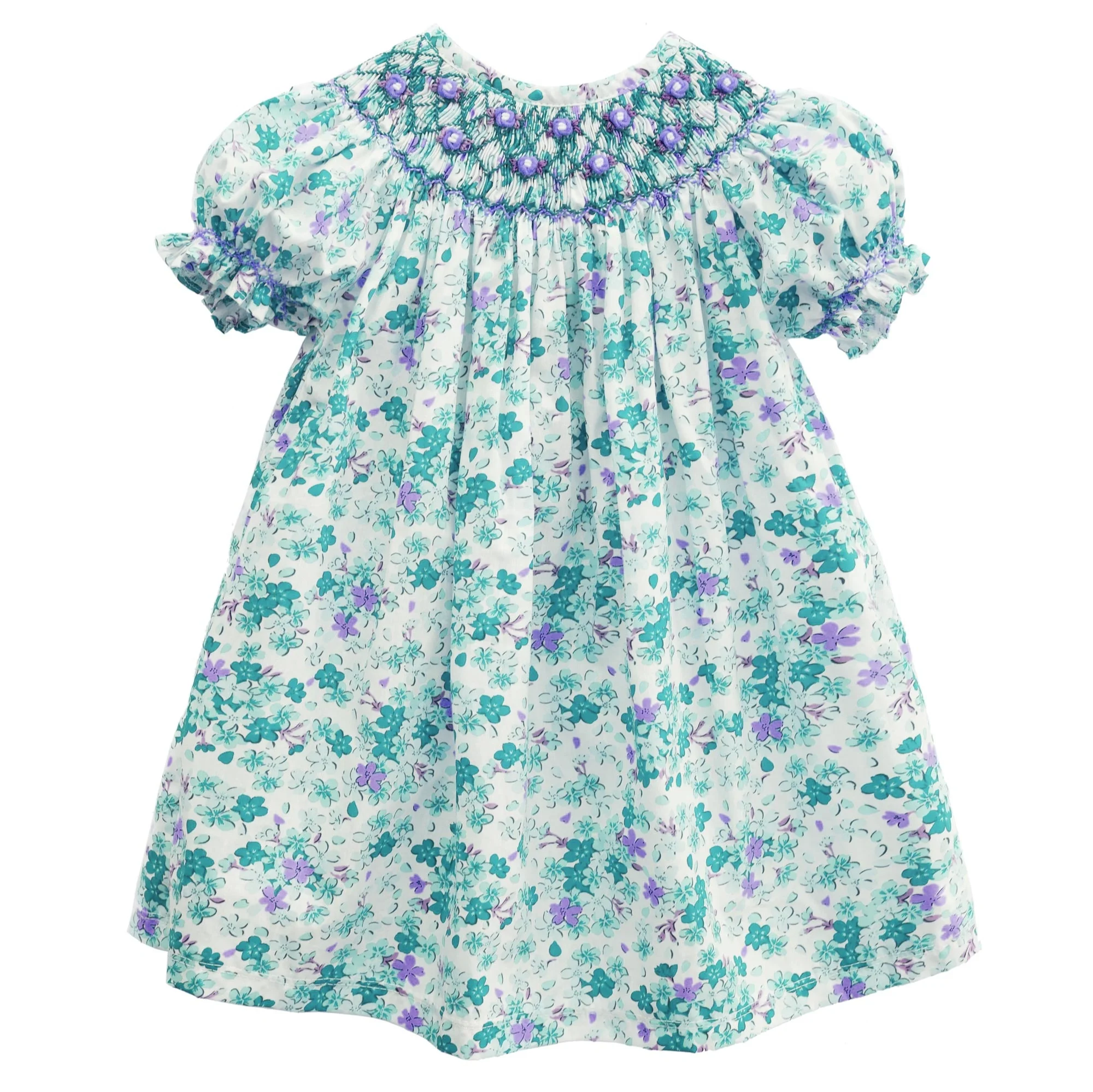 Girls Hand Smocked Bishop Dress - Customised Hand Made Embroidery ...