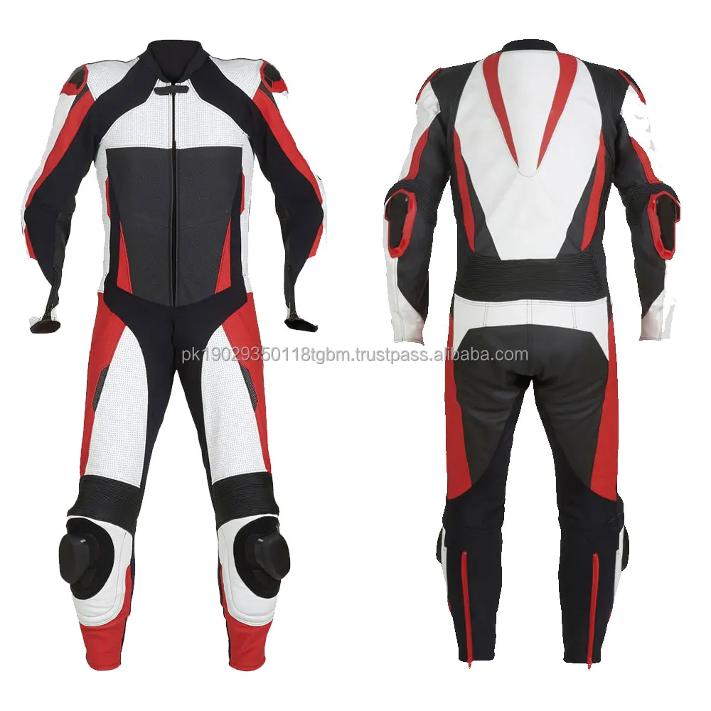 100% Cowhide 2 Piece Motorcycle Racing Suit Motorbike Leather Suit ...