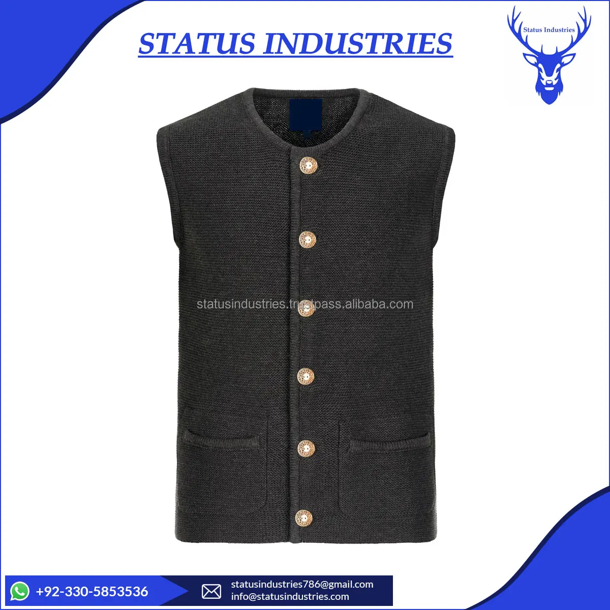 Oktoberfest Vest - Traditional Bavarian Waistcoat
