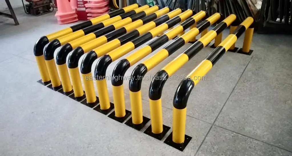 U Shaped Metal Bollard Safety Parking Barrier Post Guard Low Profile ...