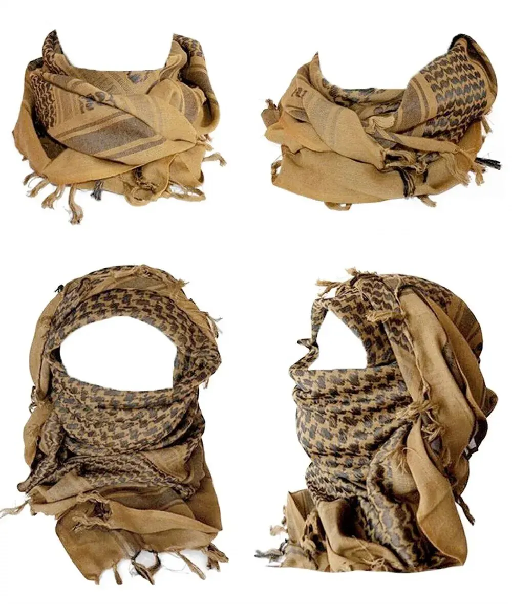Keffiyeh Tactical Desert Scarf Wrap Shemagh Head Neck Arab Scarf ...