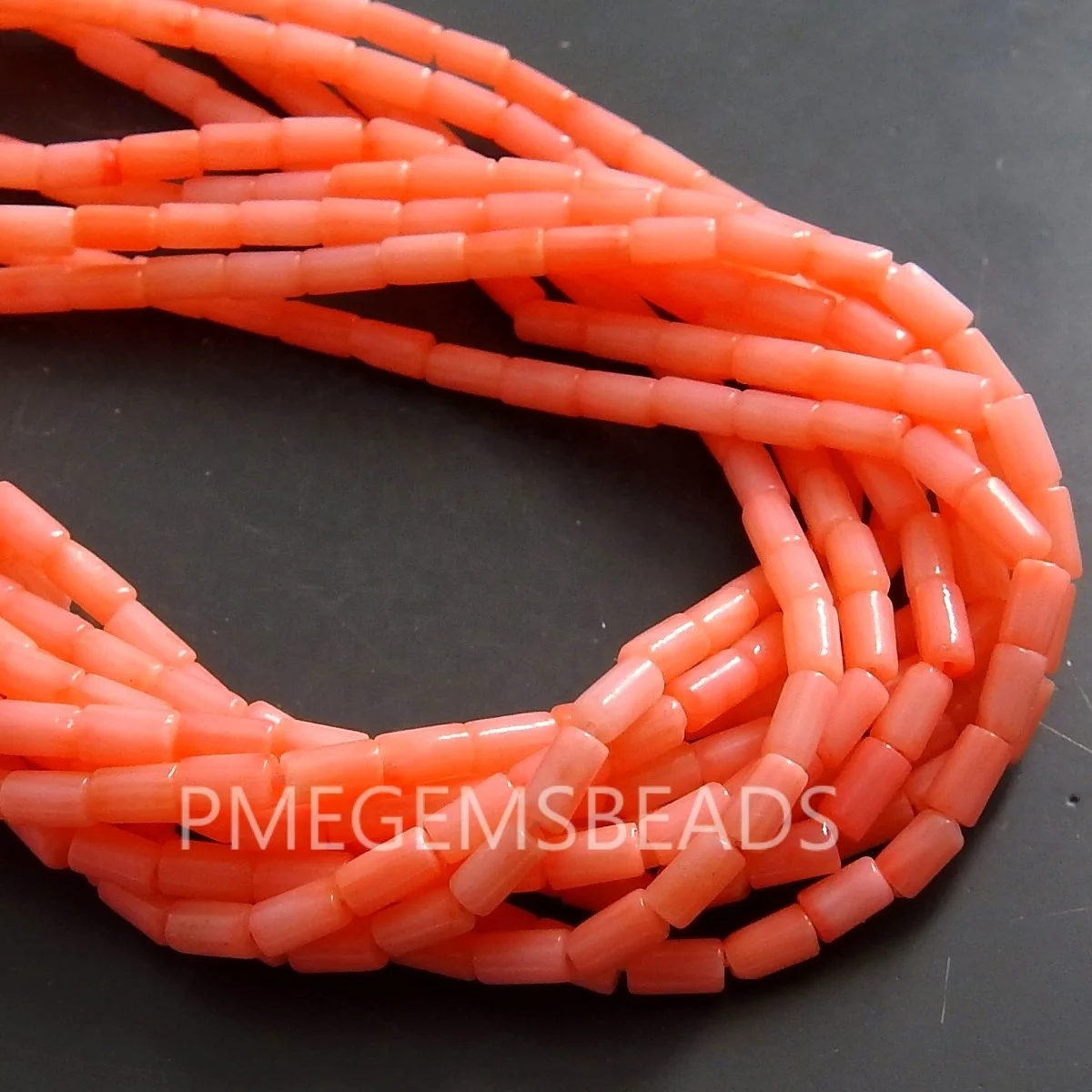 Alibaba.com: Pink Coral Smooth Tubes Drum Cylinder Bead, 4x2mm, Loose ...