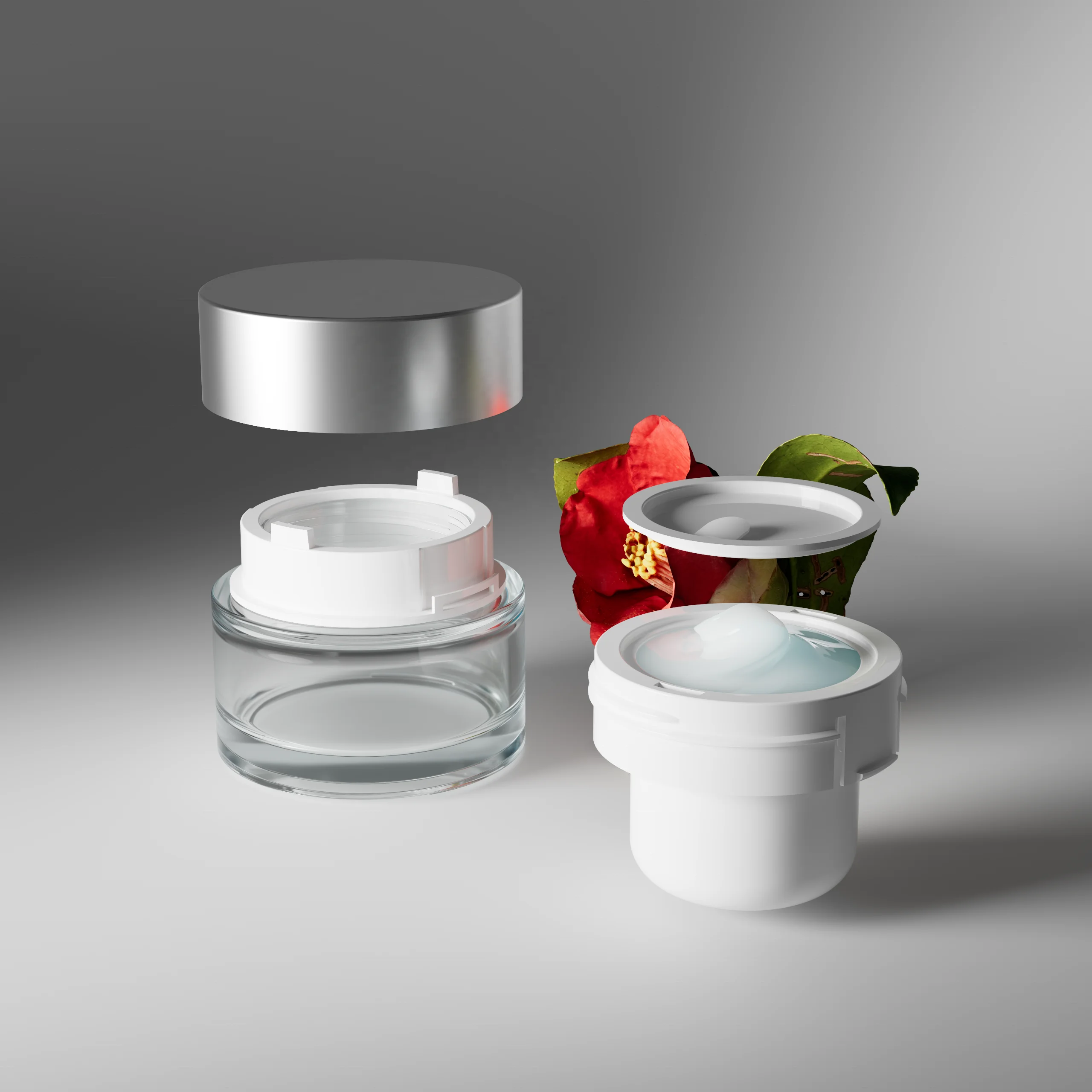 Custom Refillable Cream Jar Body Butter Containers 50G Cosmetics Cream ...