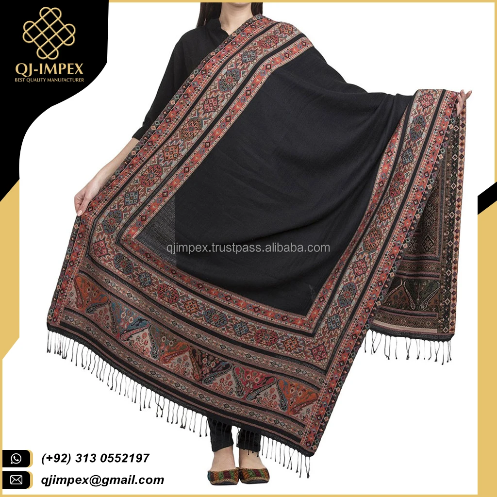 High Quality Cotton Fabric Ladies Winter Shawls For Street Wear / High ...