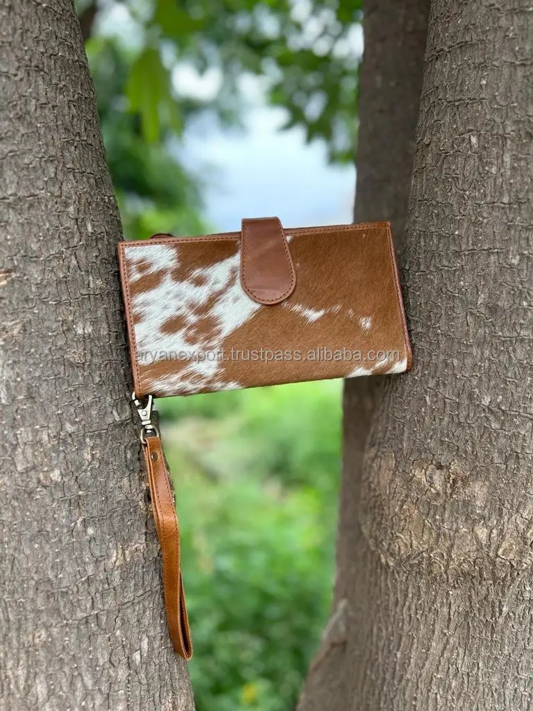 New Real Handmade Hair on Hide Wallets for Women Slim Wallet Bifold ...