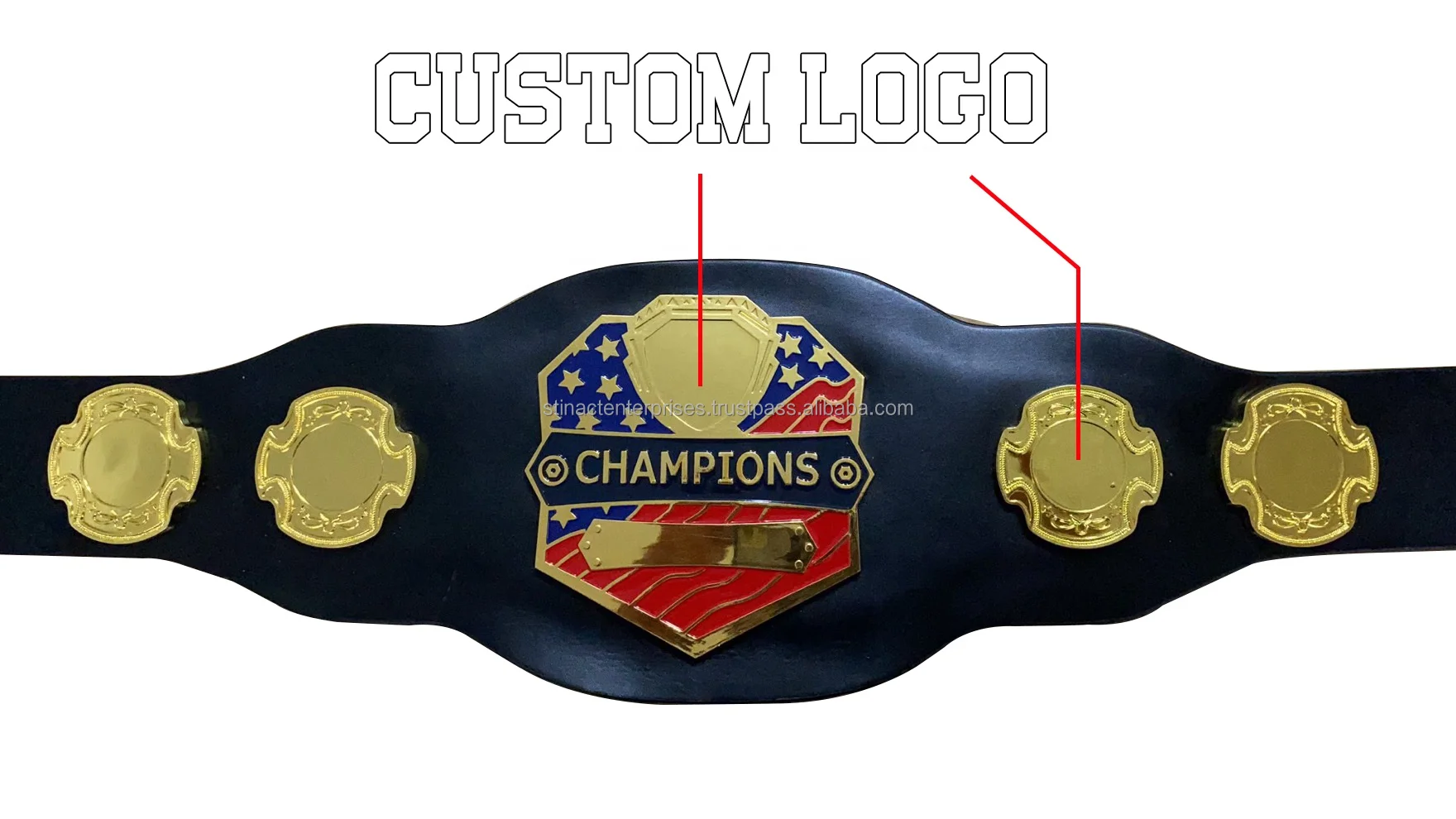 Custom WWF Classic Gold Winged Eagle Championship Belt