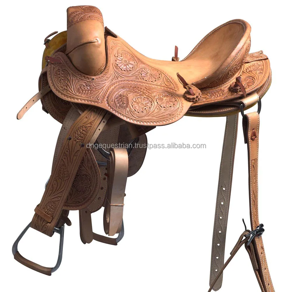 Wholesale Classic Series Hand-made Rodeo Bronc American Leather Saddle English Horse Racing ...