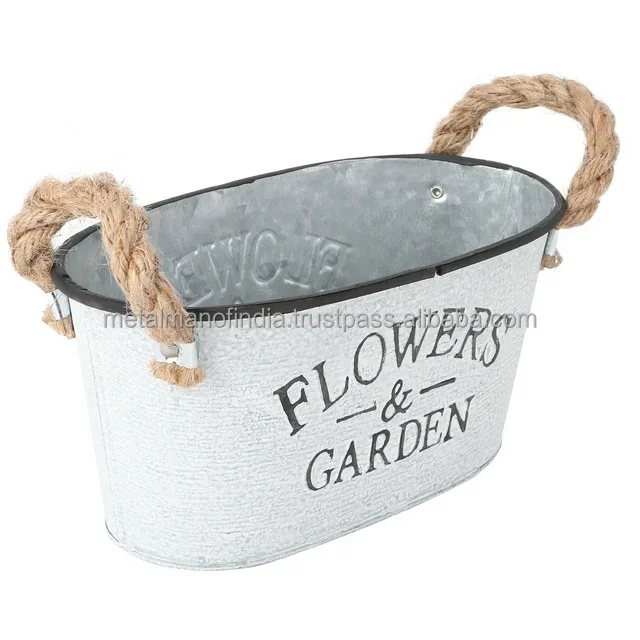 Garden Galvanized Steel Bucket Planter Bucket Flower Pot - Buy ...