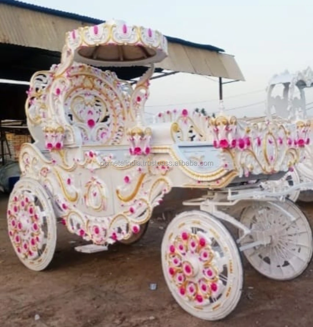 Indian Wedding Horse Buggy - Royal Golden Horse Drawn Carriage