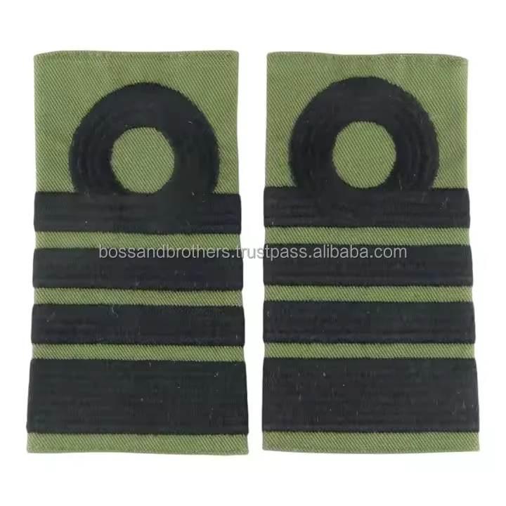 Epaulettes Royal Admiral Rank Slides Facing Pair Black on Olive ...