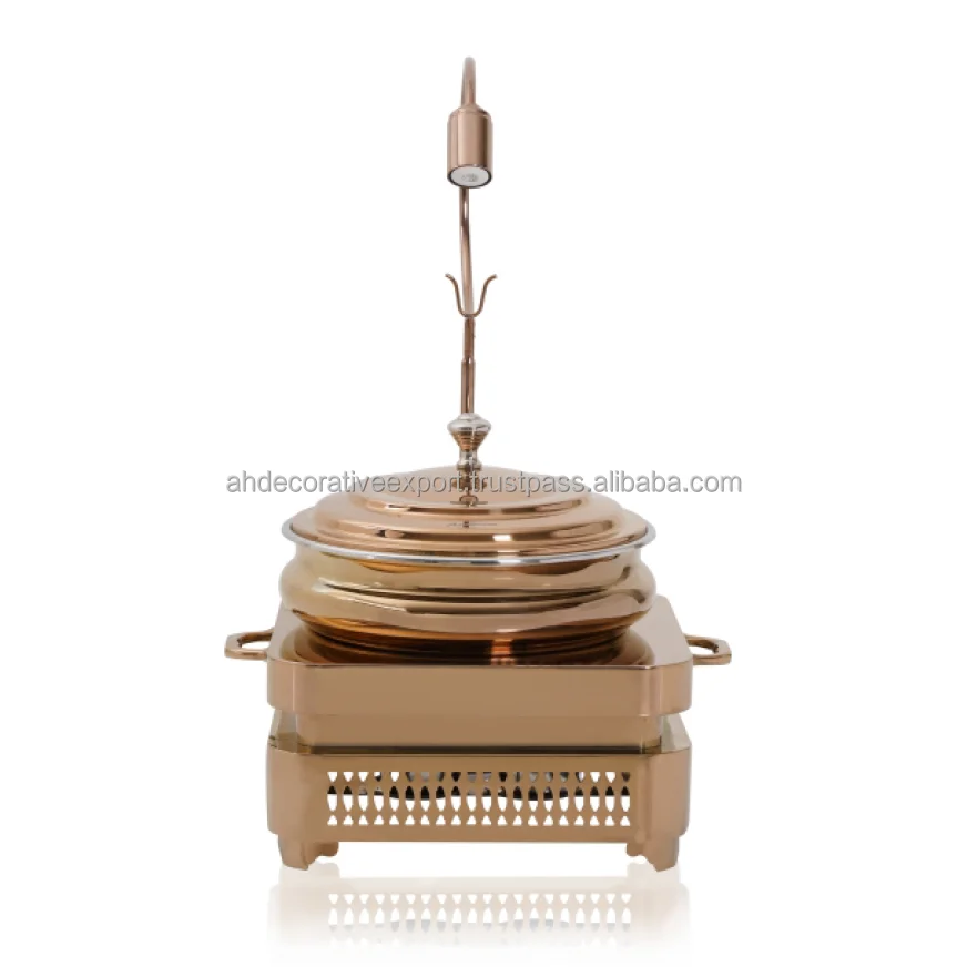 Luxury Chafer Rose Gold Buffet Food Warmer Electric Hotel Set Chafing ...