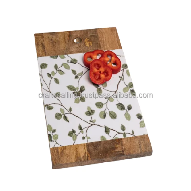 Classic Wood Chopping Board Half Hand Enamel Flowers For Kitchen ...