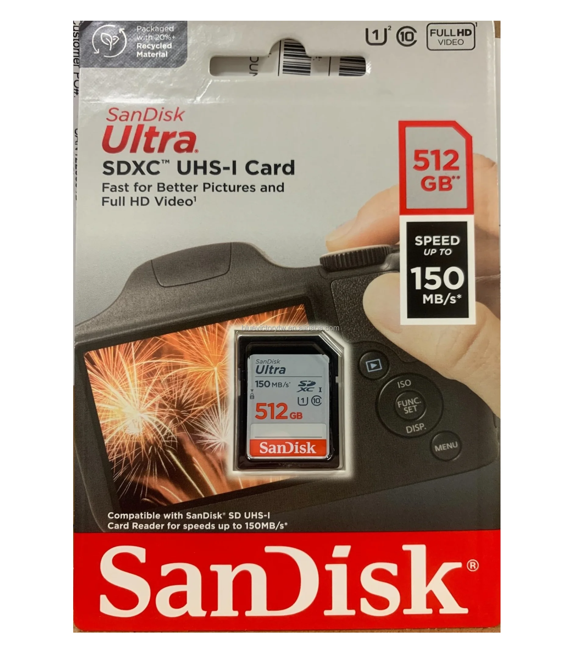 SanDisk 512GB Ultra SDXC Memory Card, 150MB/s, C10, U1, SDSDUNC-512G ...