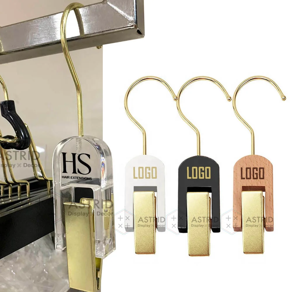 Astrid H19CM Custom Logo Black Acrylic Display Christmas Socks Hanger
