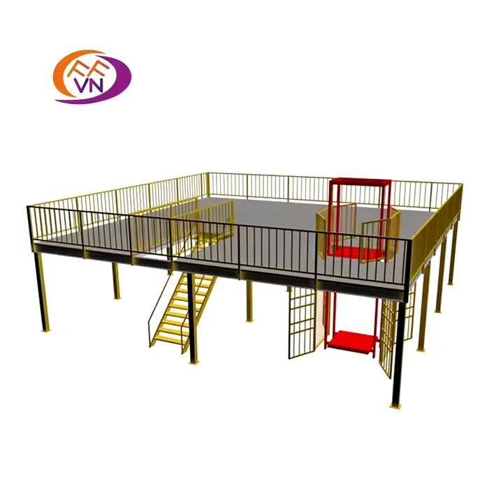 Warehouse mezzanine shelf industrial metal stair mezzanine shelf VNFF ...