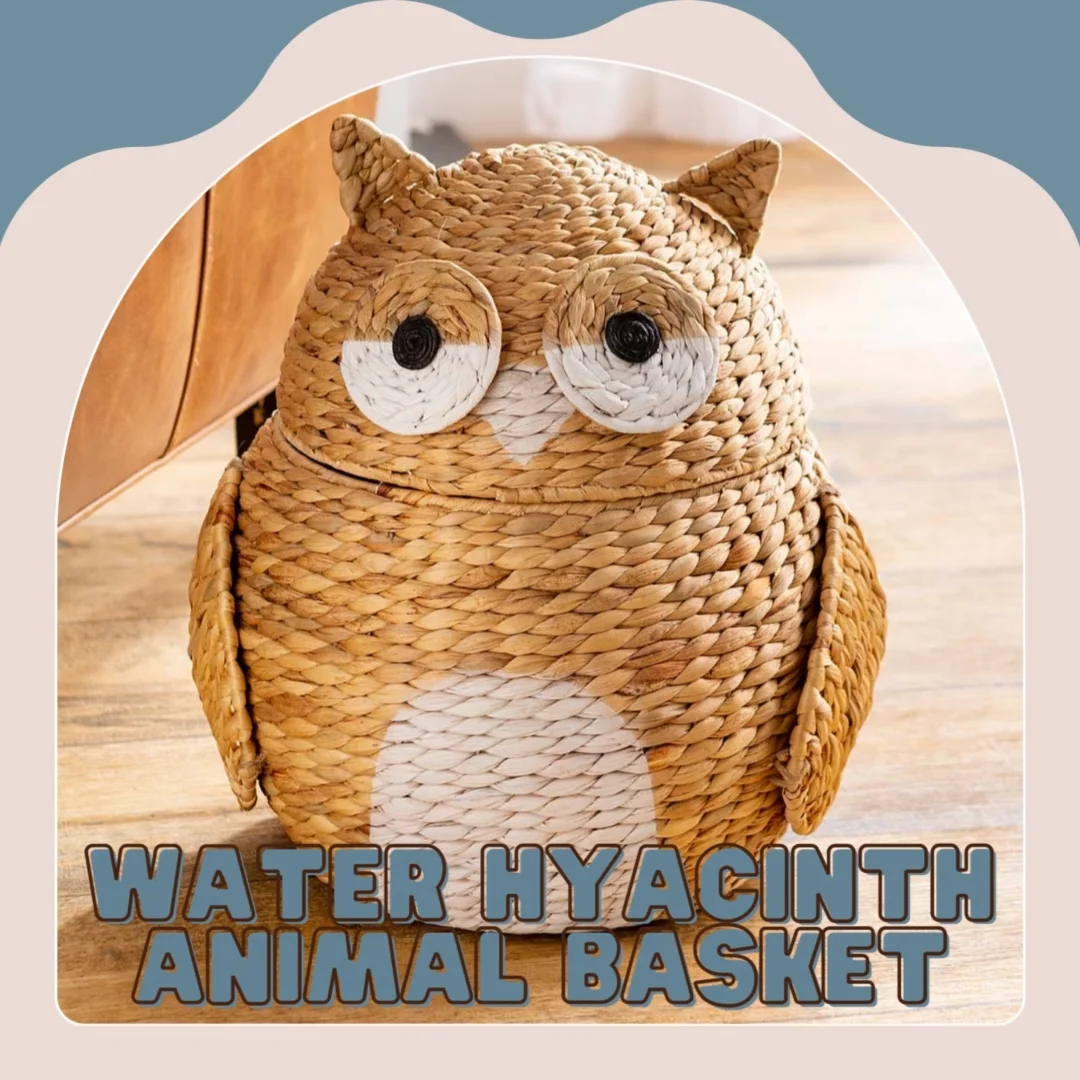 Handwoven Wicker Animal Shaped Baskets Water Hyacinth Lovely Kids ...