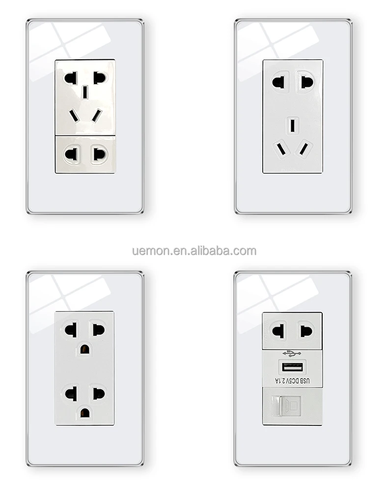 UEMON Smart Home Universal Wall Socket EU UK US Multi-Function USB TV ...