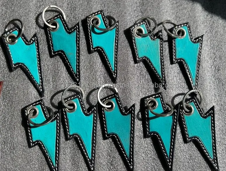 Hand Carved Tooled Leather Key Chains Cute Exotic Shape Leather Key ...