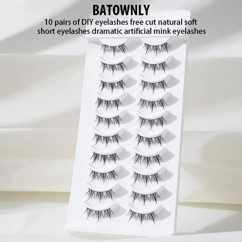 10 Pairs Diy Eyelashes,Freely Cut,Natural And Soft Short Eyelashes ...